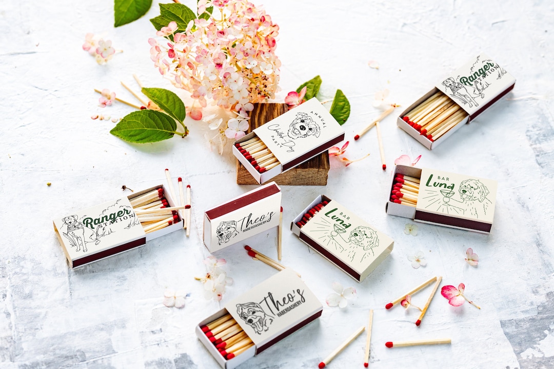 Sketch Art Dog Matches - Personalized Pet Vintage Favor - Custom Cat ...