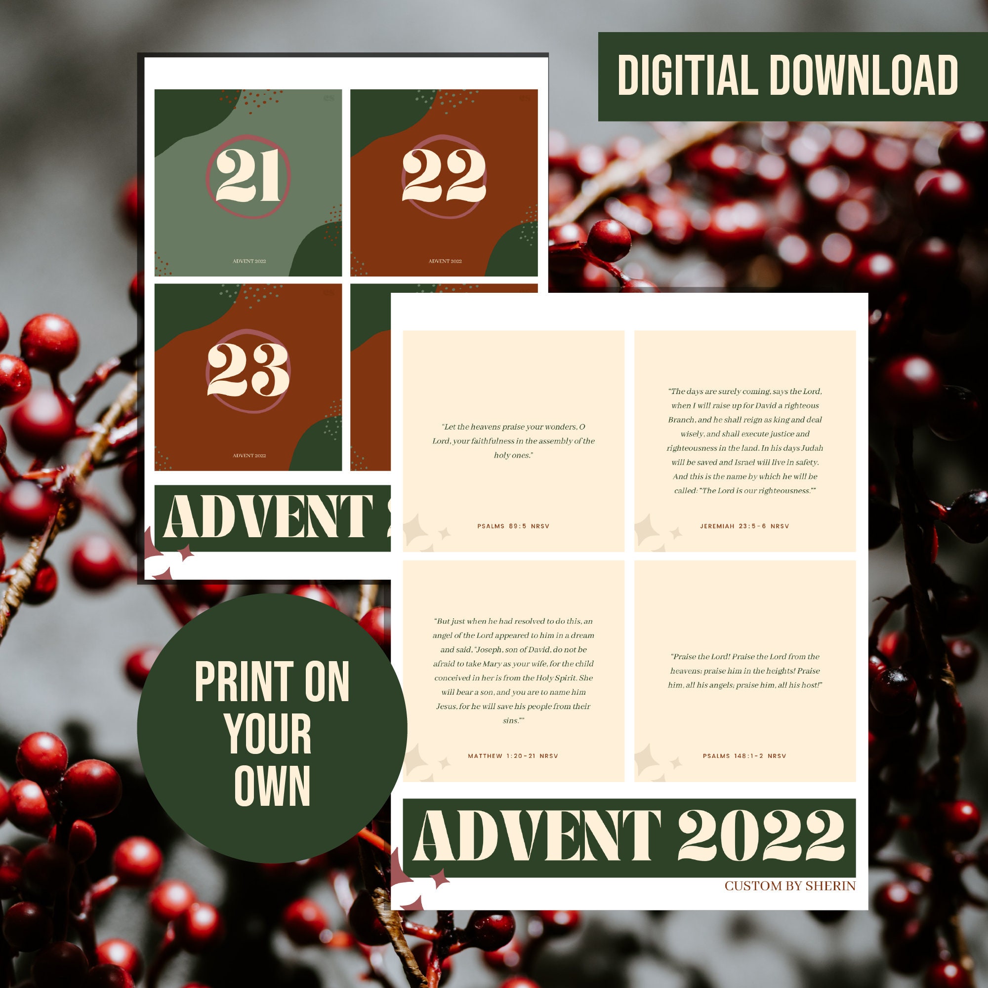 Advent Scripture Printable Cards Bible Verse Cards For Christmas 2023