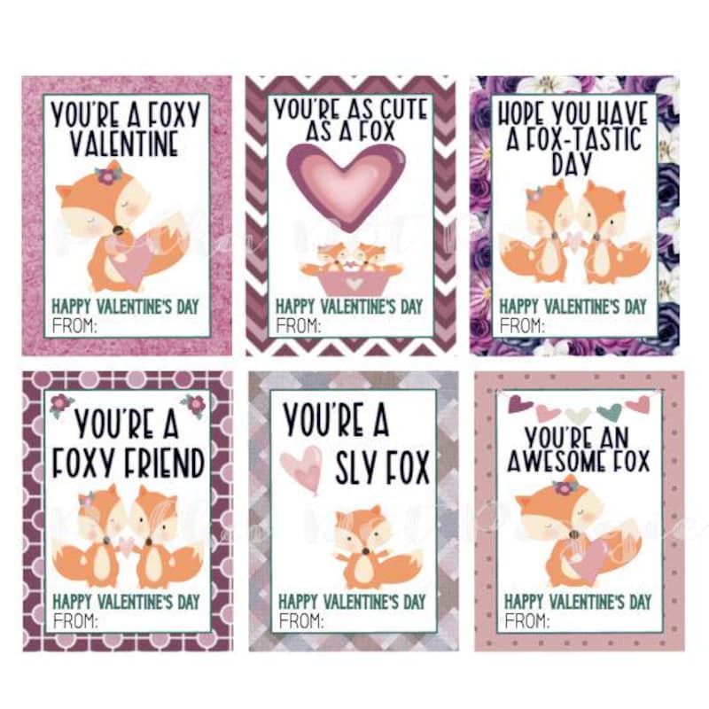 Fox Valentine Card - Etsy