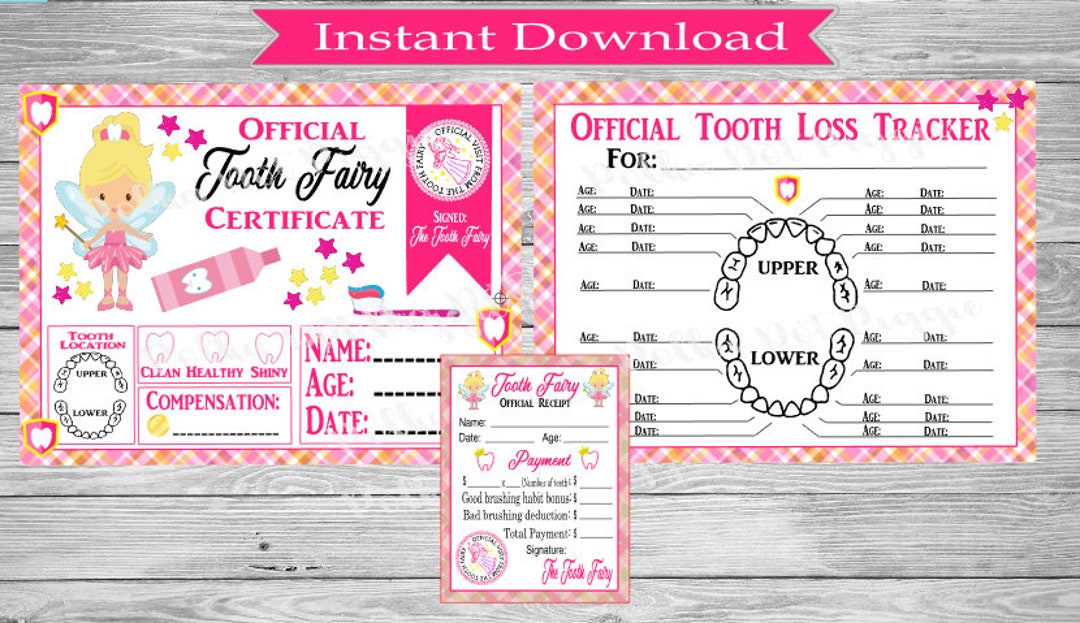 Girl Tooth Fairy Kit Blonde Girl Includes Lost Tooth Tracker/tooth ...