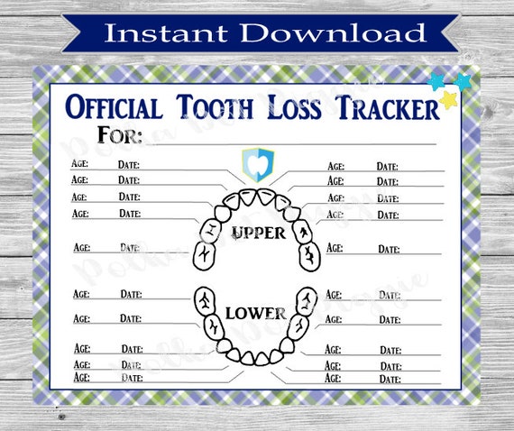 Printable Lost Tooth Graph
