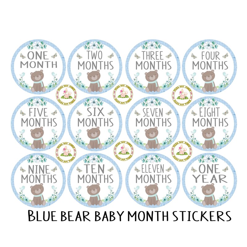 Baby Boy Month Stickers - Etsy