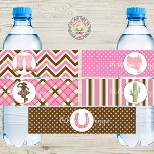 Cowgirl Western Water Bottle Labels - Instant Digital Printable ...