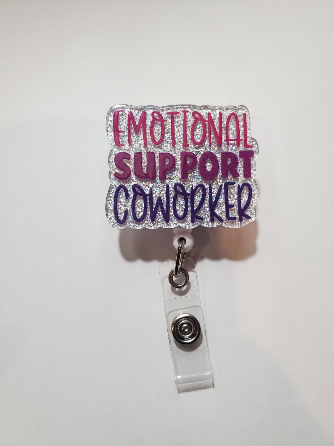 Emotional Support Co-worker Badge, Office and Medical Badge Reel, Belt ...
