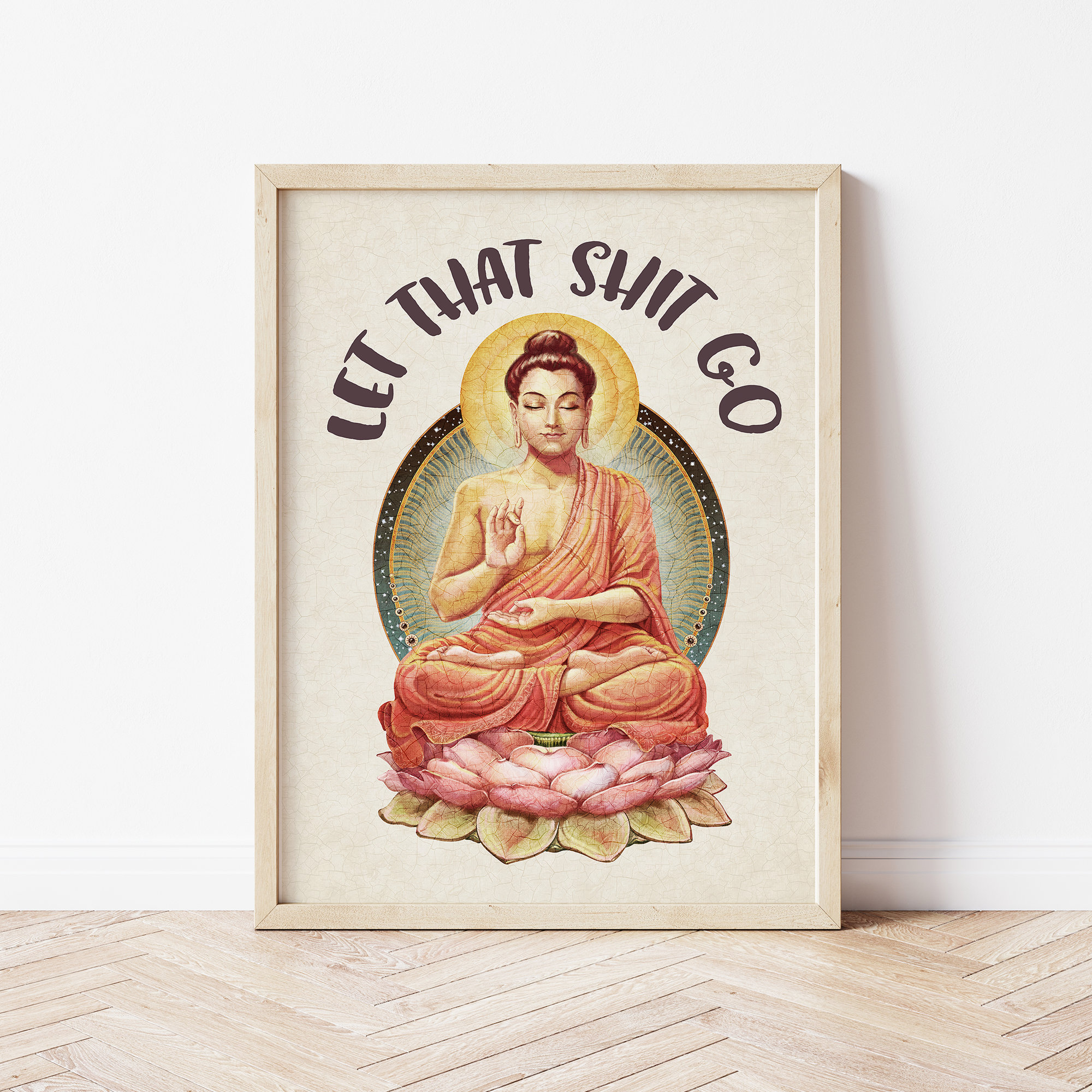 Buddha Let That Shit Go Poster Print Download Buddha Painting - Etsy