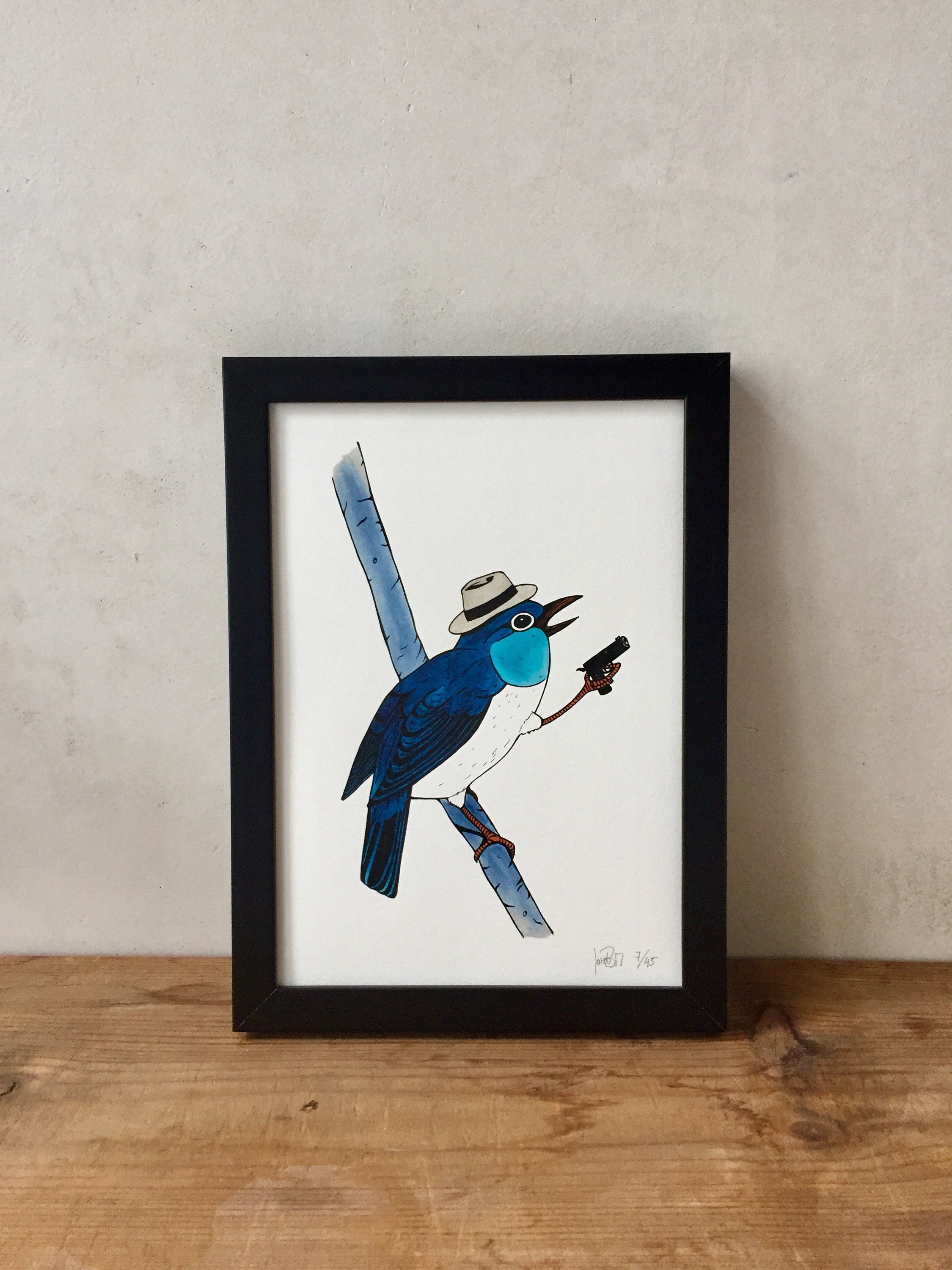 Bird With Gun | Etsy