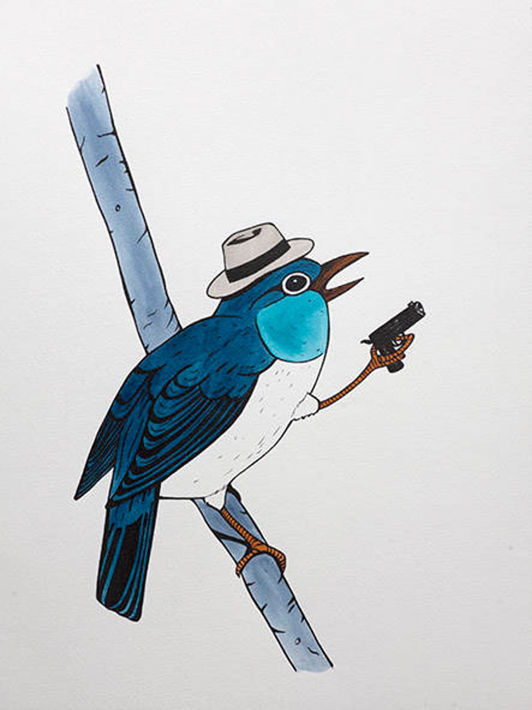 Bird With Gun - Etsy