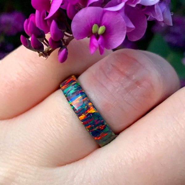 Rainbow Opal Ring - Etsy