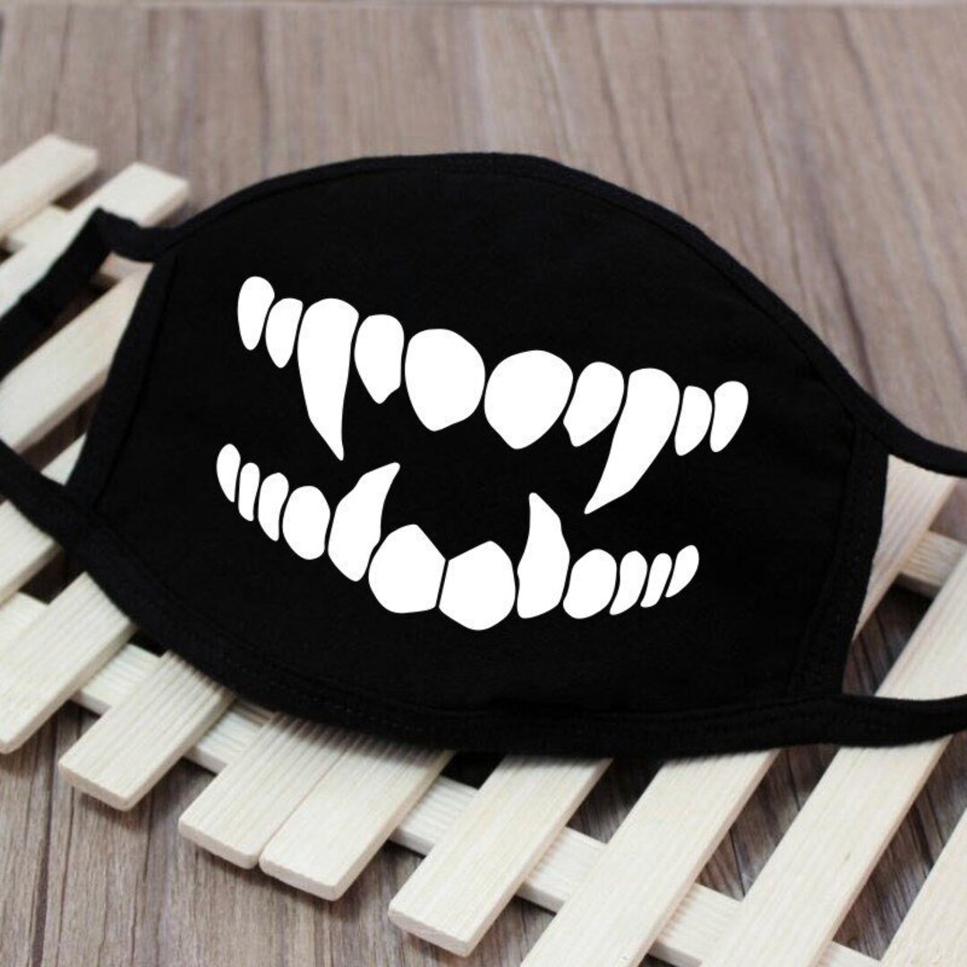 Vampire Mask Adult Face Masks Black Mouth Mask Adult Mouth - Etsy