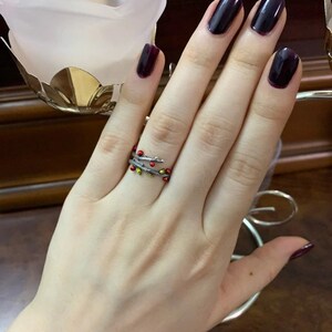 Red Berries Ring Sterling Silver Ring Tree Branch Ring Berry - Etsy
