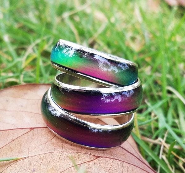 Color Changing Mood Rings Color Change Ring Holographic | Etsy