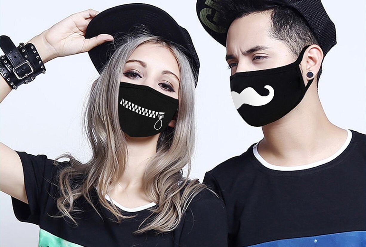 Zipper Face Mask Adult Unisex Mouth Mask Anti-Dust Cotton | Etsy
