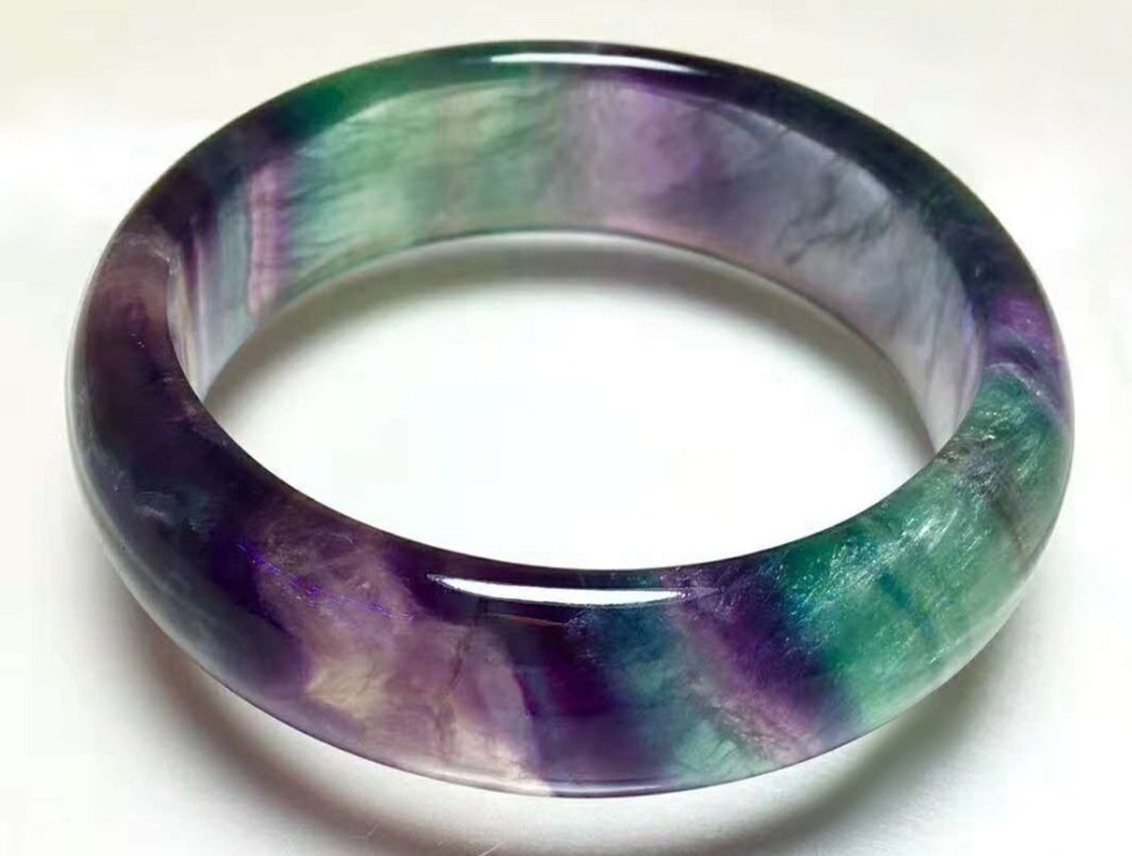 Crystal Bangle Rainbow Fluorite Bangle Stone Bangle Rainbow - Etsy