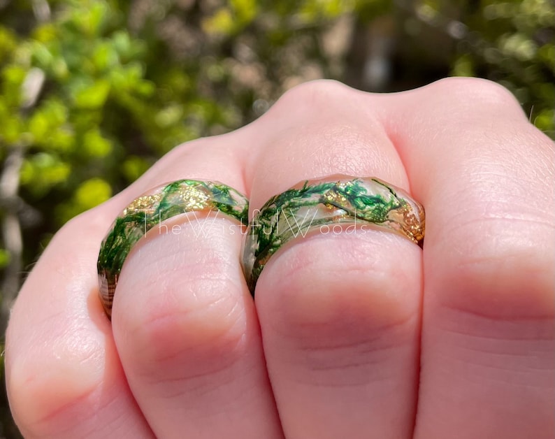 Elven Ring Real Moss Ring Terrarium Jewelry Nature Botanical - Etsy