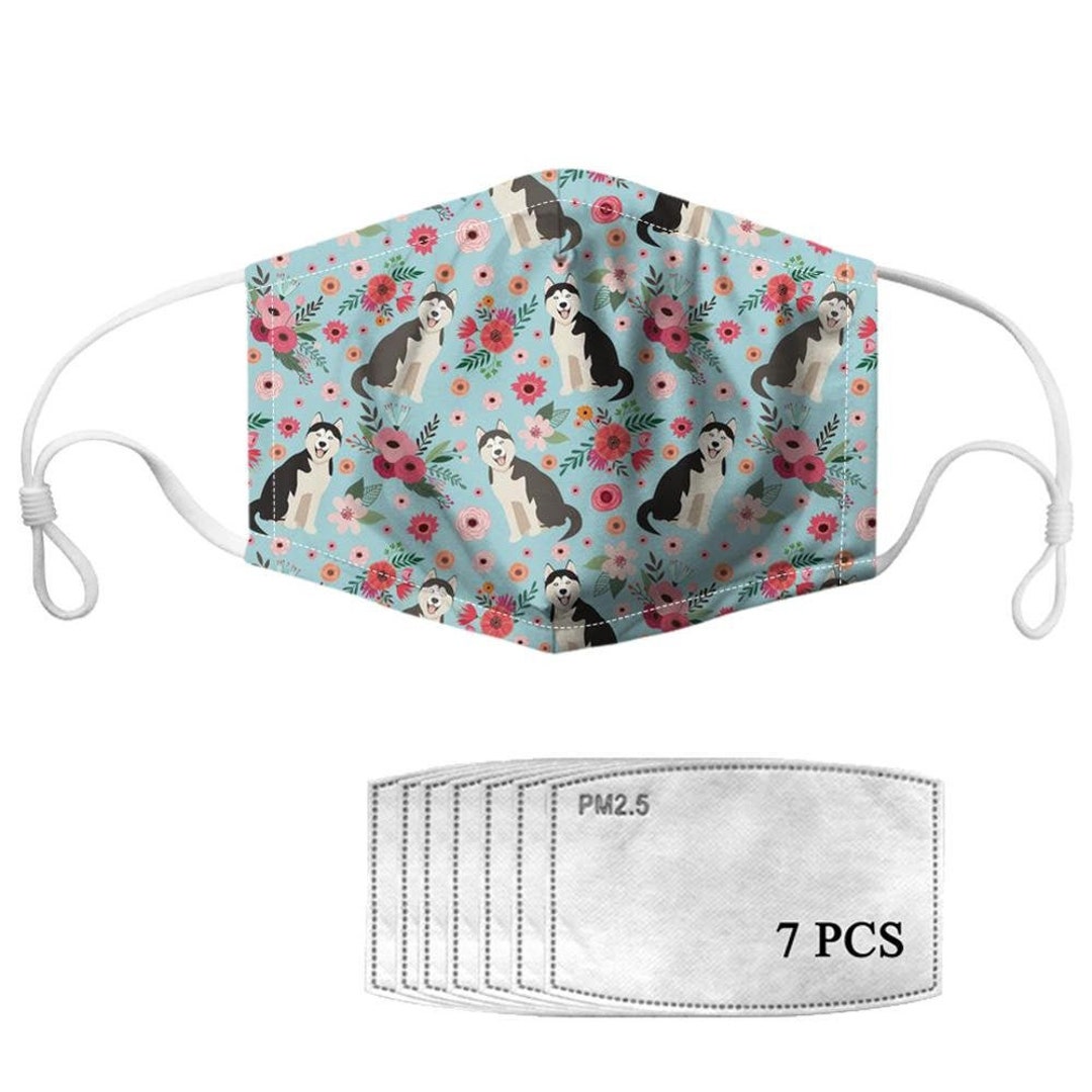 Siberian Husky Mask Huskies Face Mask Womens Mouth Mask for - Etsy ...