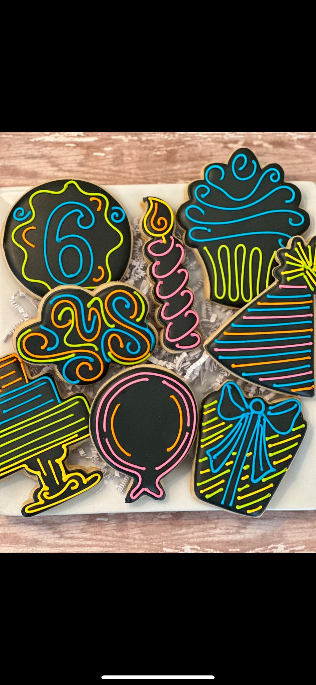 Neon Birthday Cookies, Glow Cookies - Etsy