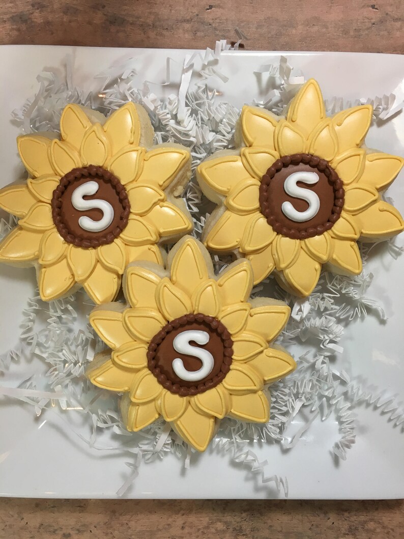 Sunflower Decorated Cookies Party Favors Bridal Shower | Etsy