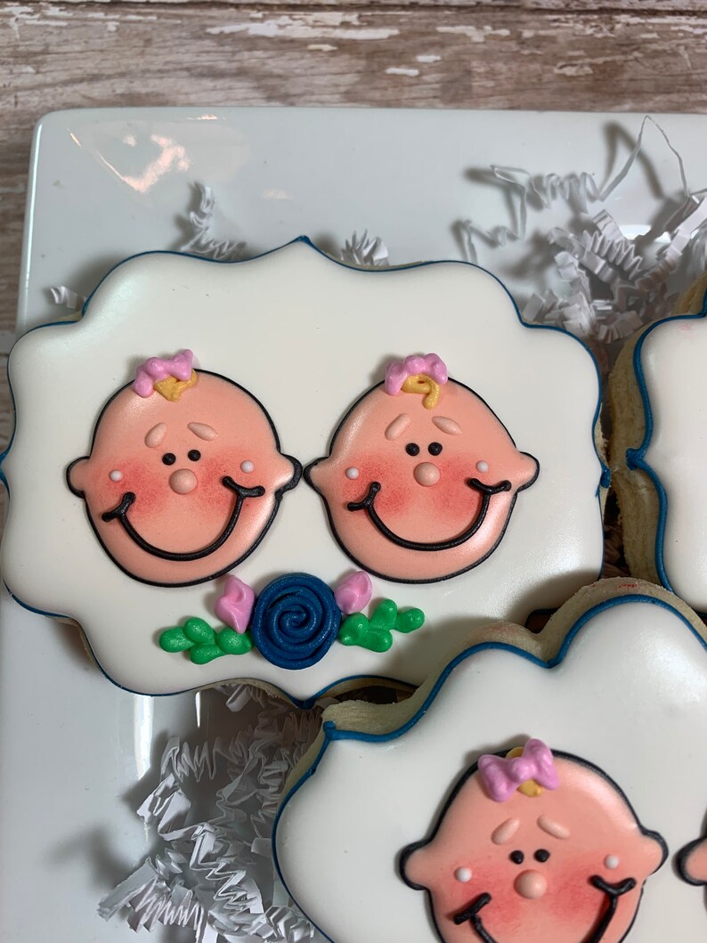 Twin Themed Baby Shower Cookies, Shower Party Favors - Etsy