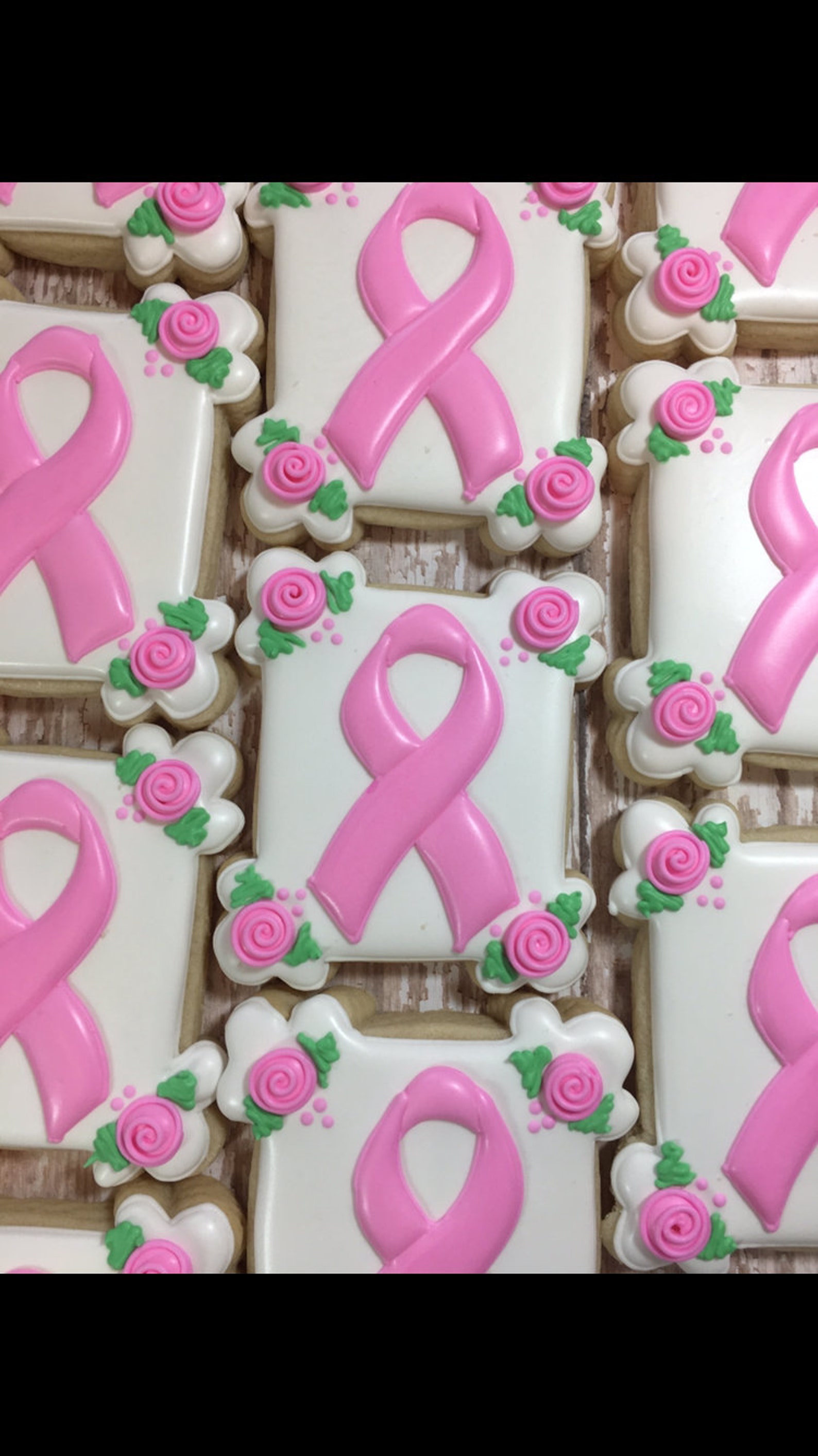 Breast Cancer Decorated Cookies, Pink Ribbon Cookies - Etsy