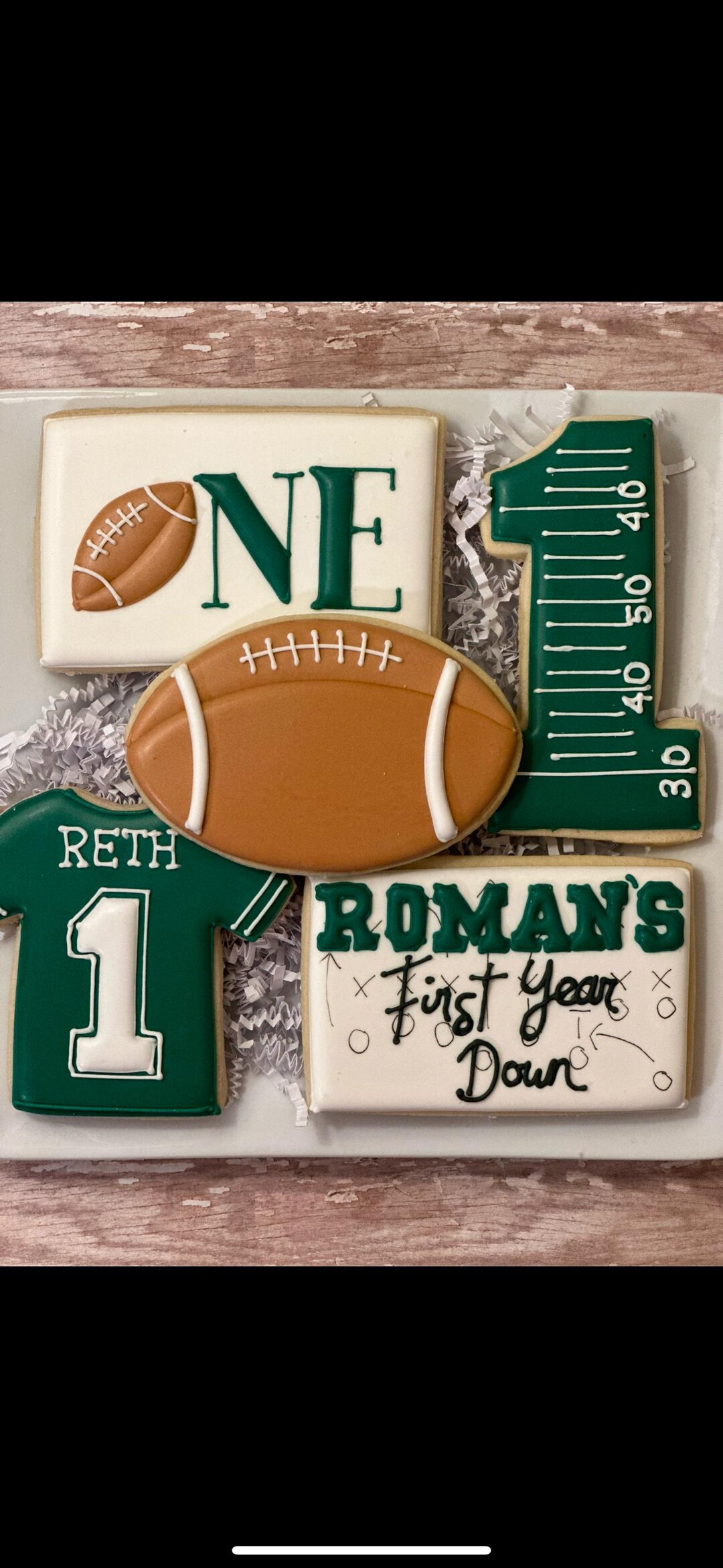 First Year Down Cookies, 1st Birthday Cookies, Football Cookies - Etsy