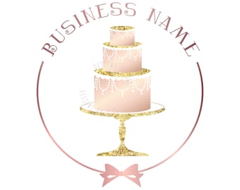 Gold Rose Cake Logo - Etsy