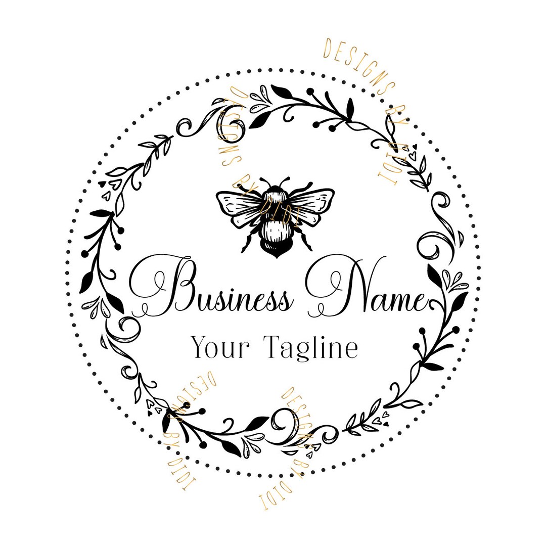 Custom Logo Design, Bee Logo, Vintage Boutique Logo Design, Logo Design ...
