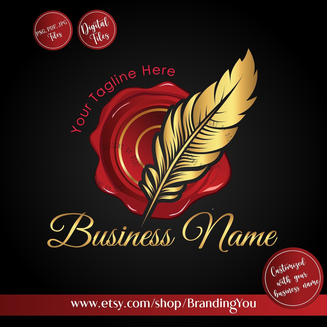 Notary Feather Logo: Mobile Notary Branding (digital Files) - Etsy