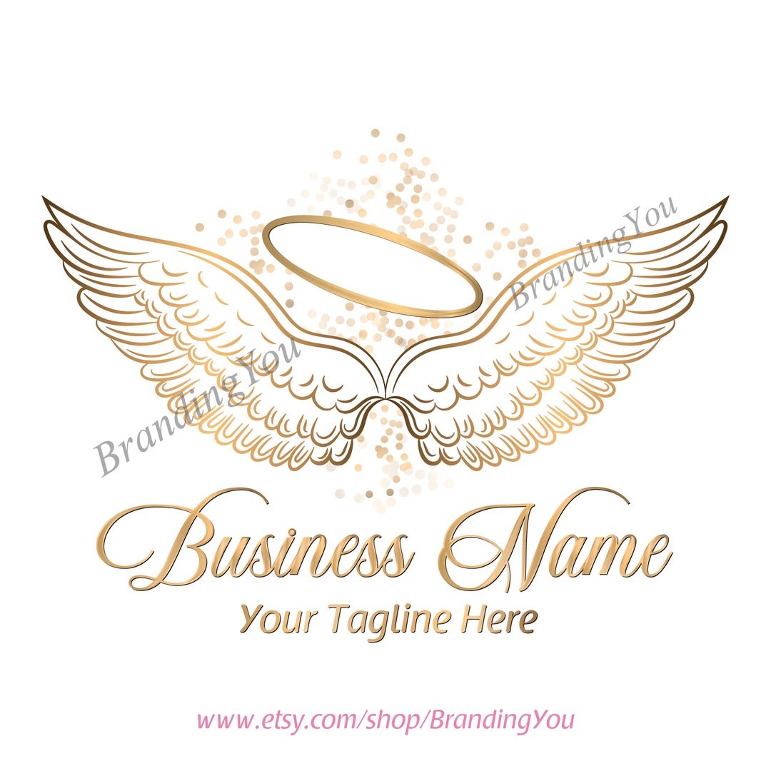 Angel Wings Logo, Gold Wings Logo, Custom Logo Design, Logo Wings, Logo ...
