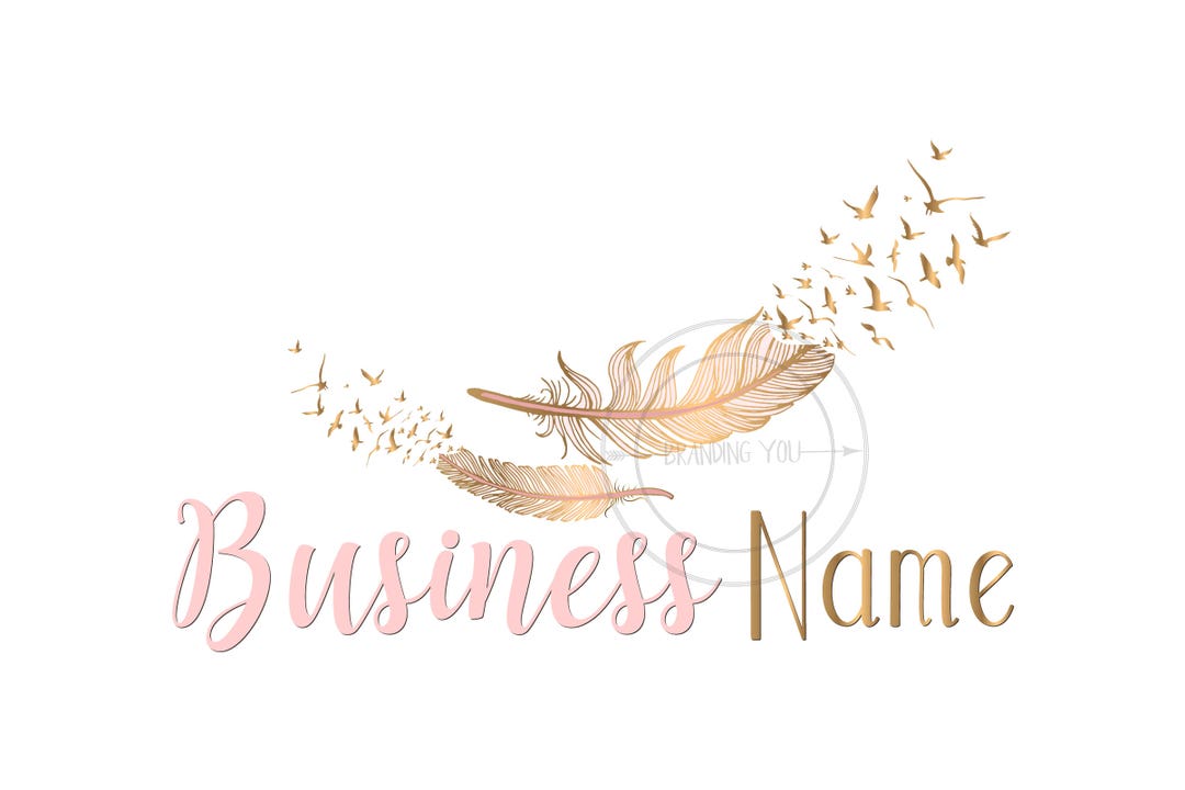 Feathers Flying Birds Logo, Premade Photography Watermark - Etsy