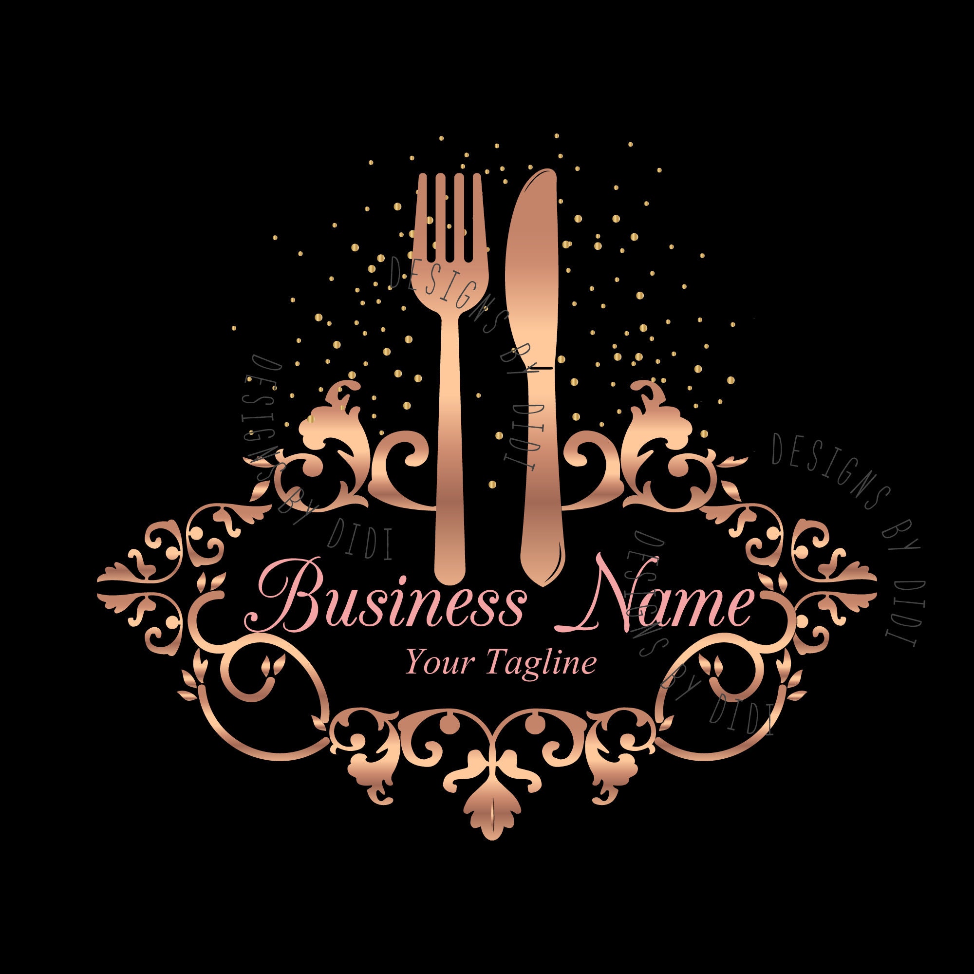 Buy Catering Logo Cooking Logo Food Watermark Logo Fork Knife Gold Logo Design Cook Restaurant Logo Elegant Vector Restaurant Branding Online in India Etsy