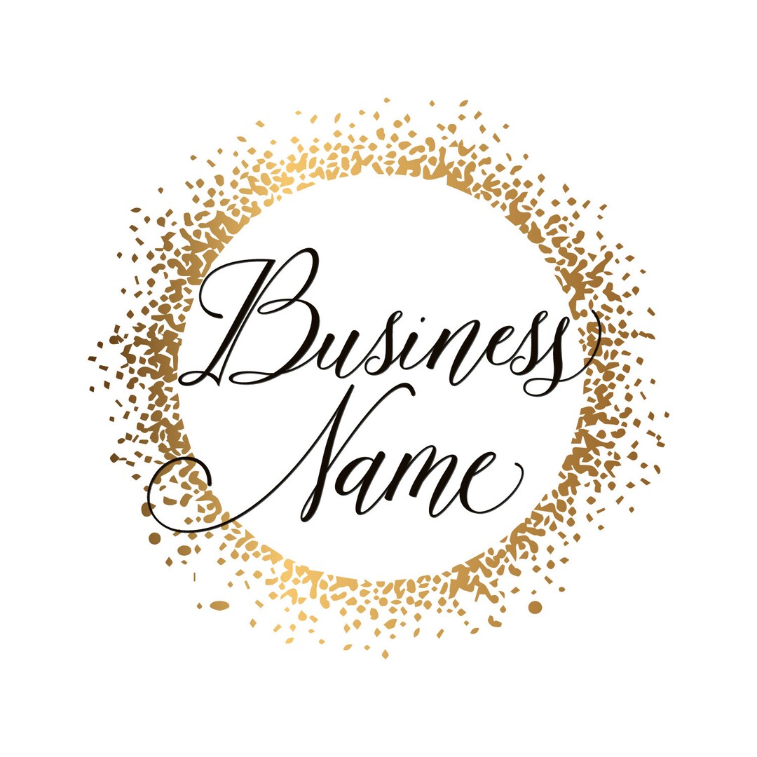 Photography Logo, Custom Logo Design, Tanning Gold Confetti Logo ...