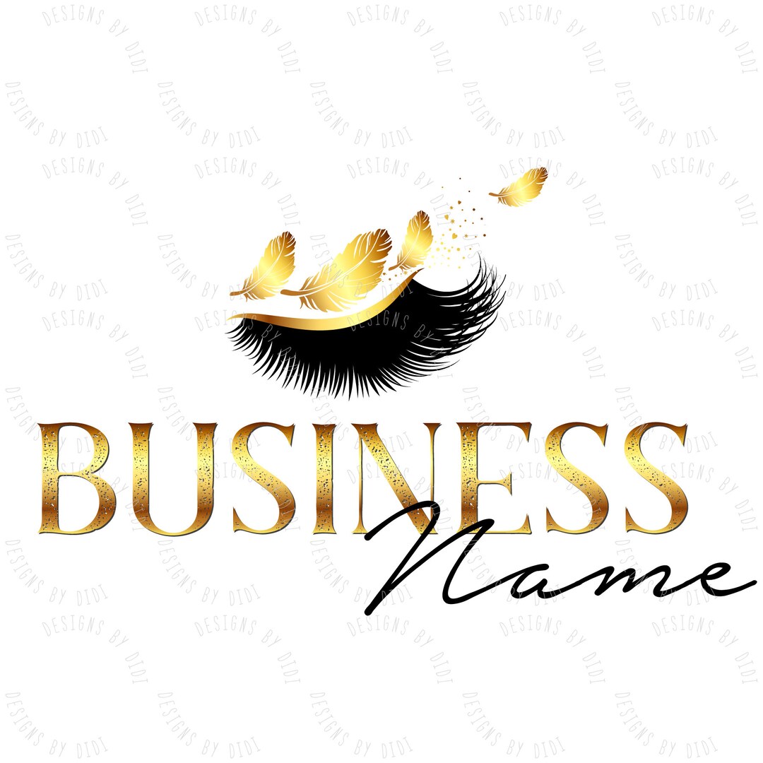 Lash Beauty Logo, Lashes Feathers Business Branding, Premade Logo ...