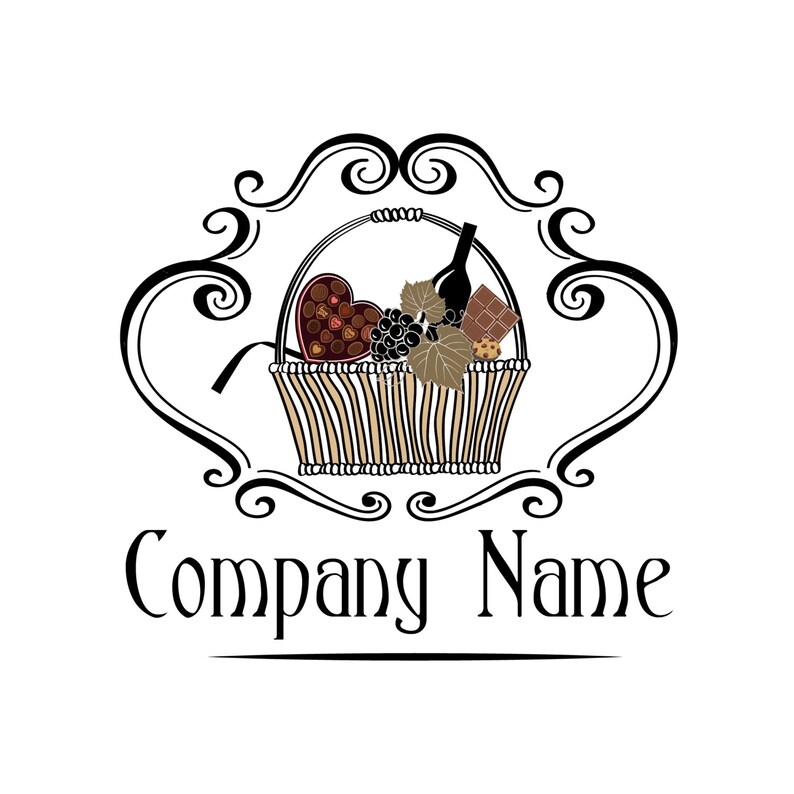 Custom logo design Premade gift basket logo basket logo | Etsy