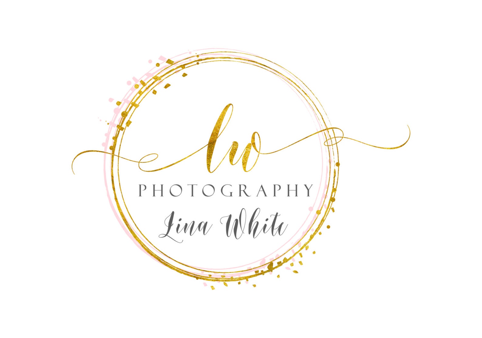 Photography logo Custom logo design gold confetti logo | Etsy