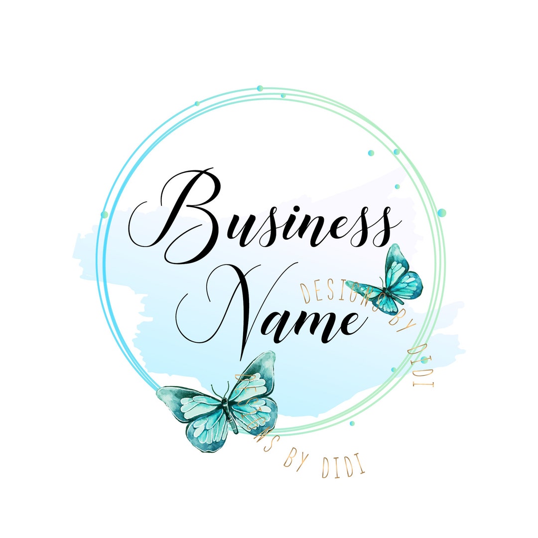 Logo Butterfly Blue Teal, Butterfly Turquoise Logo, Logo Design ...