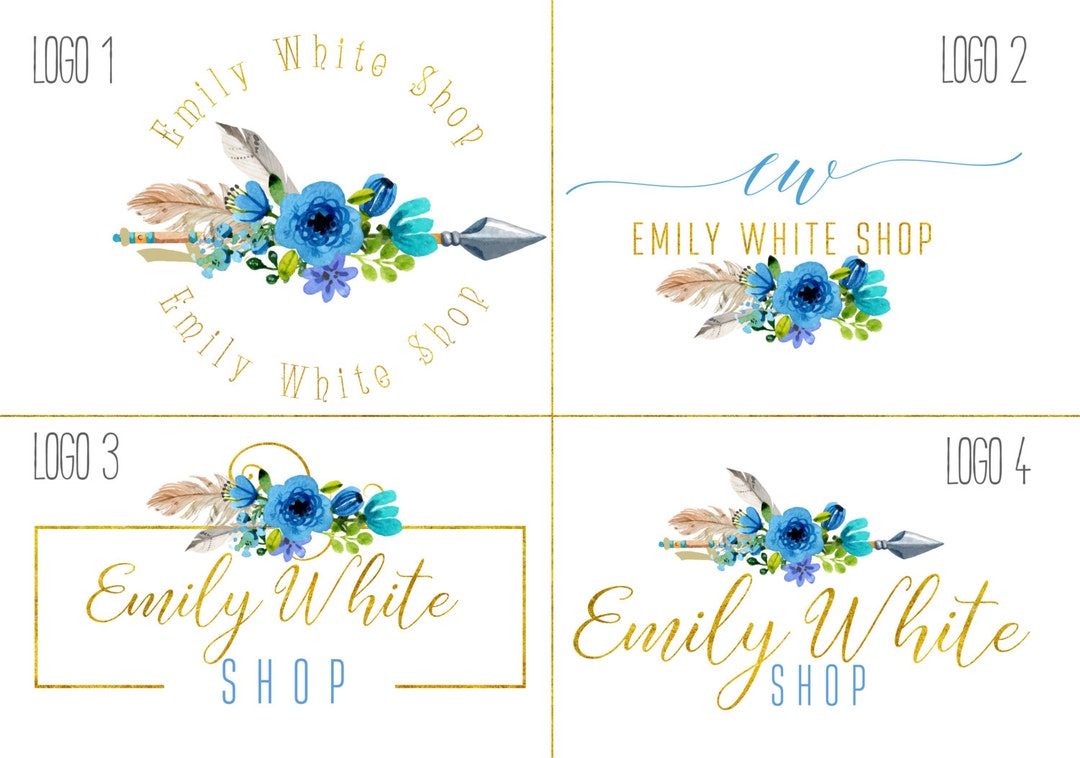 Mini Branding Package Photography Logo and Watermark Blue - Etsy
