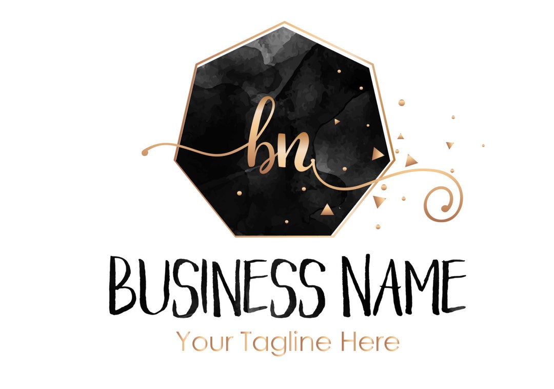 Initials Heptagon Geometric Logo, Fashion Boutique Beauty Logo ...