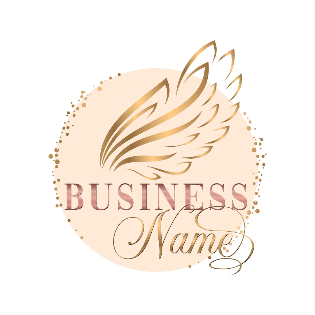 Angel Wings Logo, Angelic Logo, Custom Logo Design, Angel Wing Pink ...