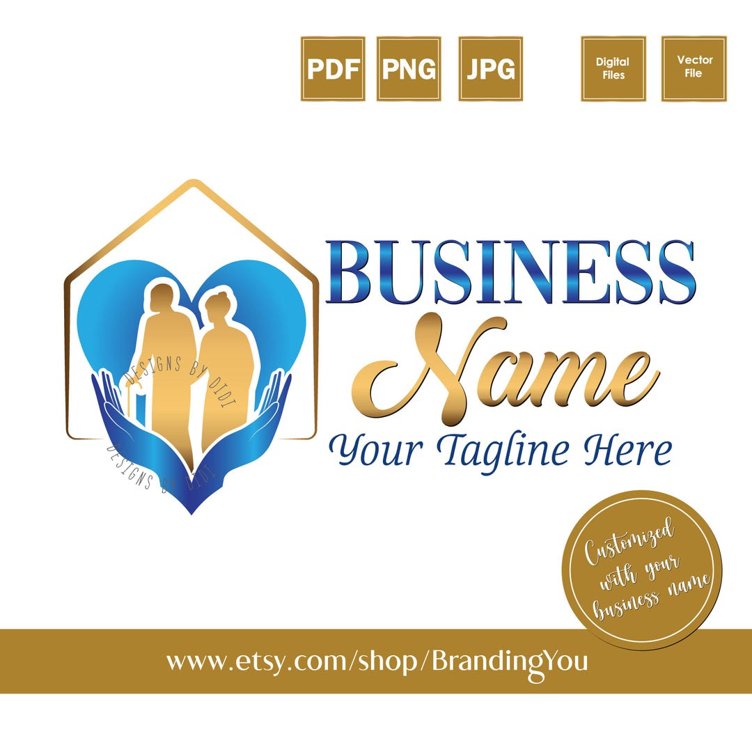 Senior Care Logo, Elderly Home Care Logo Design, Nurse Healthcare Heart ...