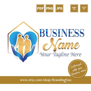 Senior Care Logo, Elderly Home Care Logo Design, Nurse Healthcare Heart ...