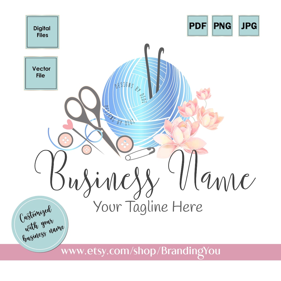 Crochet Yarn Logo, Sew Knitting Logo, Yarns Logo, Crochet Sewing or ...