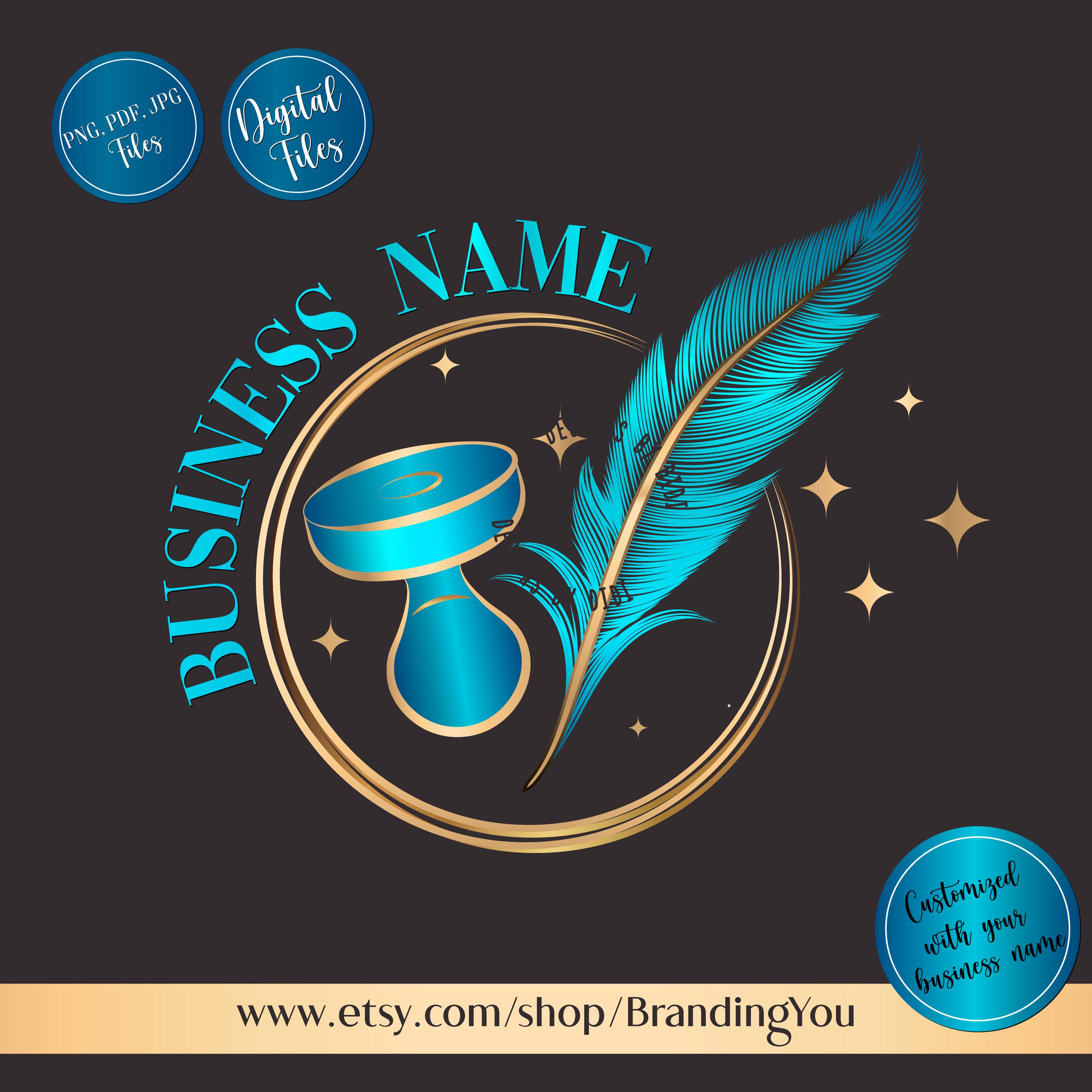 Notary Feather Logo Design: Mobile Notary Branding Template (digital ...