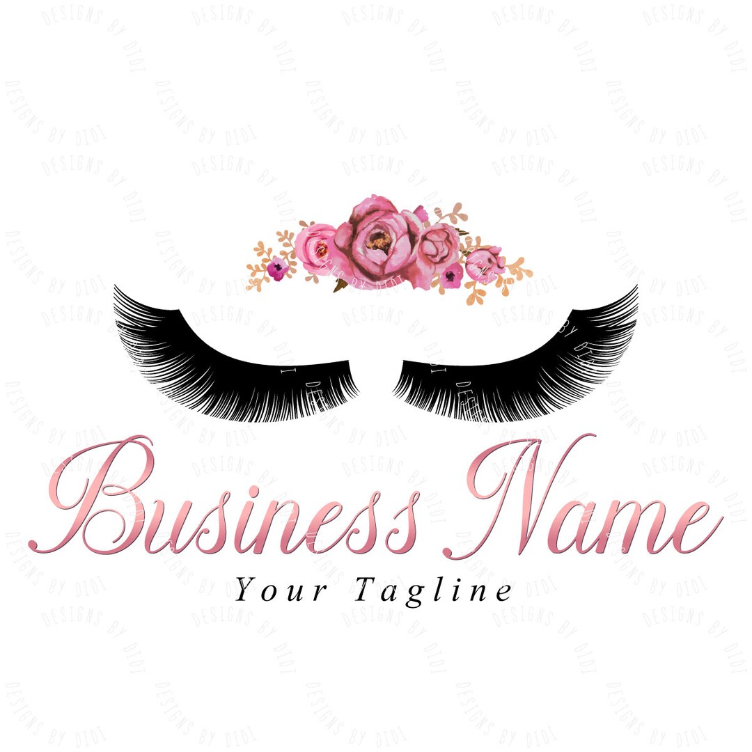 Lashes Logo, Custom Logo, Lash Flowers Logo, Eyelashes Logo, Cosmetics ...