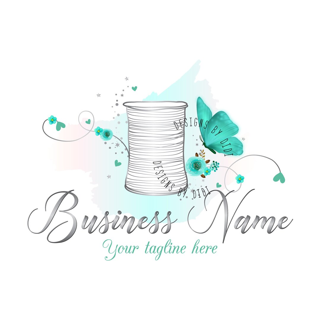 Teal Silver Tailor Shop Logo: Yarn, Needlecraft (digital Files) - Etsy