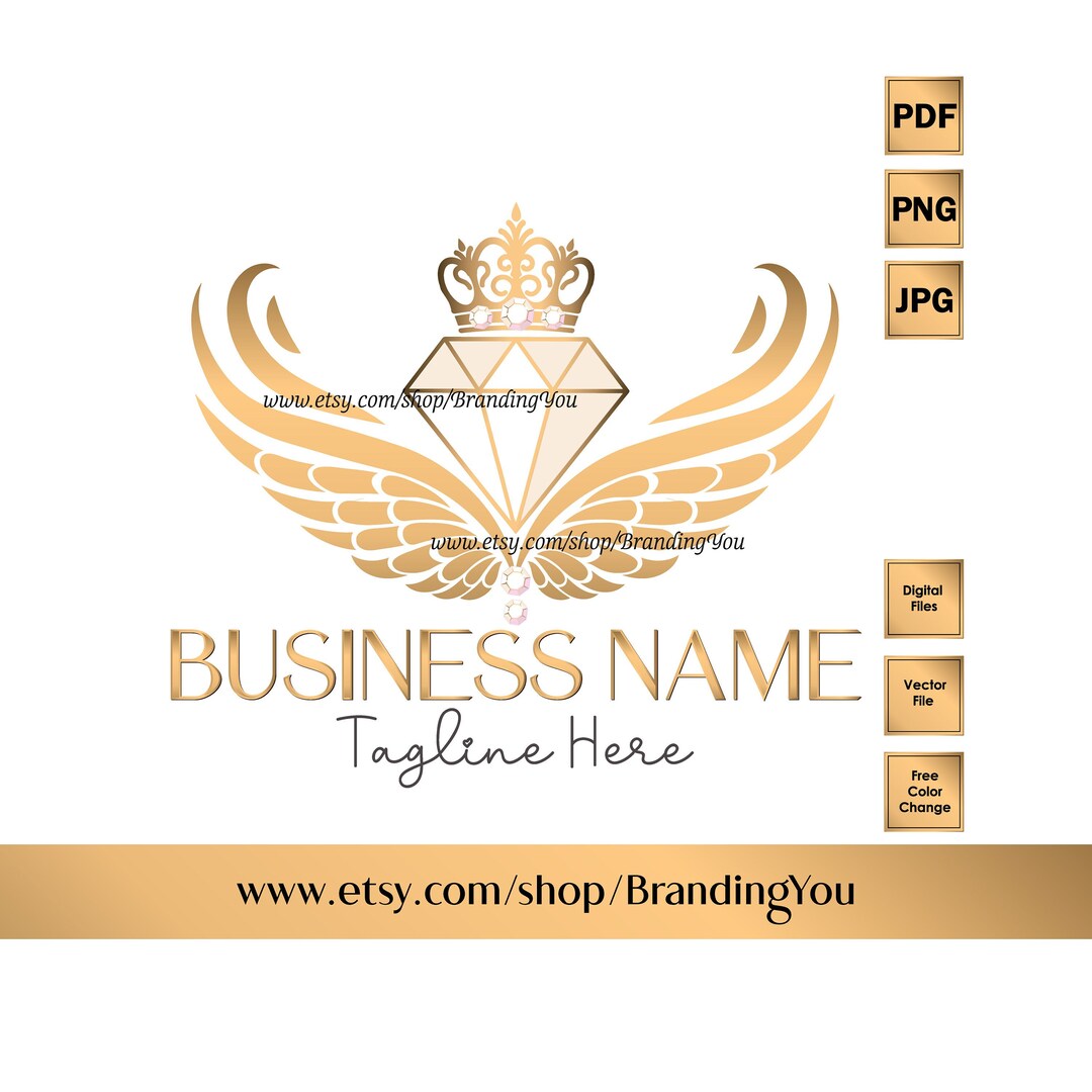 Angel Wings Diamond Logo, Guardian Angel Crown Design, Angelic Logo ...