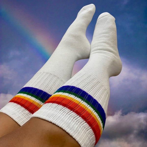 Rainbow High Knee High Socks - Etsy
