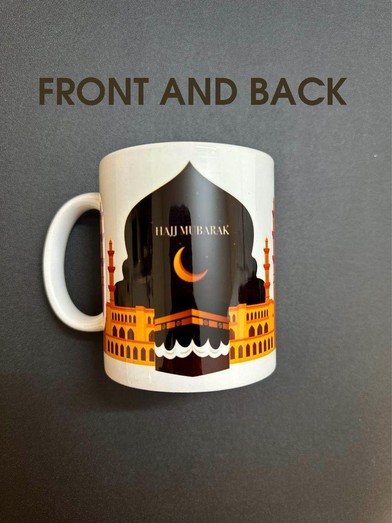 Personalized Hajj Mubarak Mug Kaaba Calligraphy Cup - Umrah Gift ...