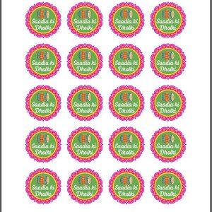 Custom Dholki Stickers - Mehndi Favors - Set of 20 - Etsy