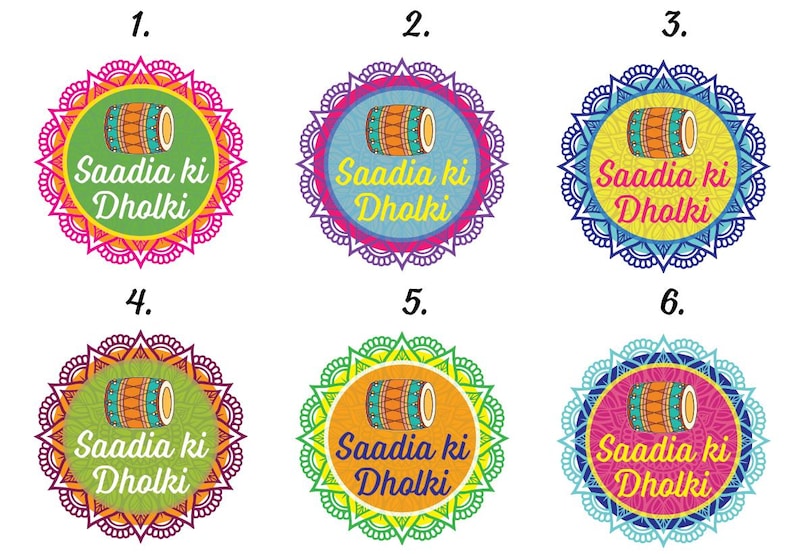 Custom Dholki Stickers - Mehndi Favors - Set of 20 - Etsy