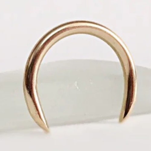 Septum Ring 14K Gold Buffalo Horn Septum Horseshoe 16g 14g | Etsy
